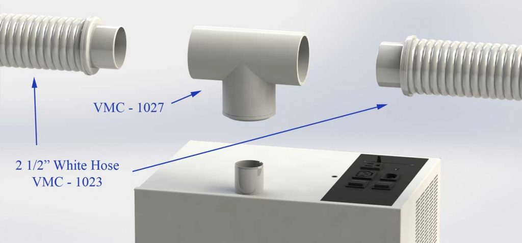 Dust Collector Tee Adaptor for 2.5" Hoses - VMC-1027 - Vaniman