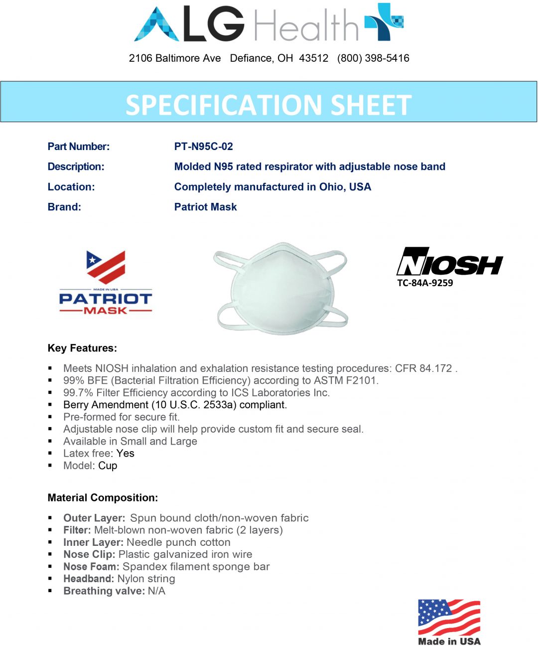 N95 Face Mask Respirator for Sale - NIOSH Approved - 25 Pack